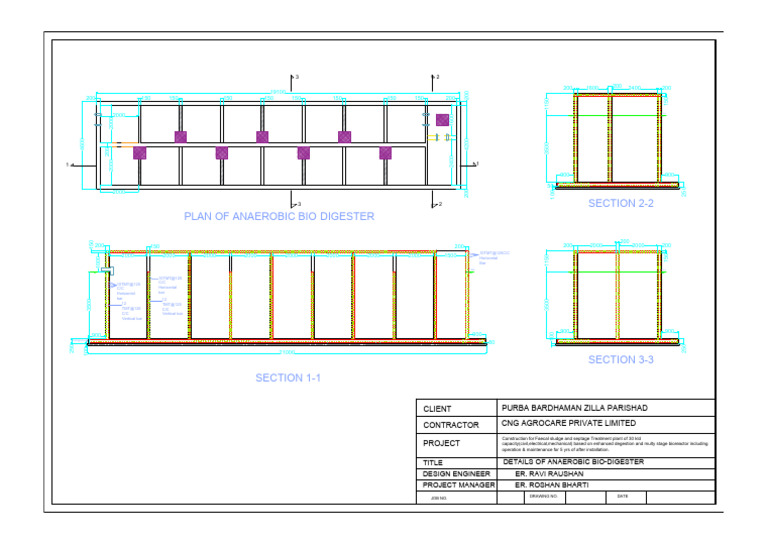 Finally Complete Drawing of Digester | PDF | Hygiene | Waste