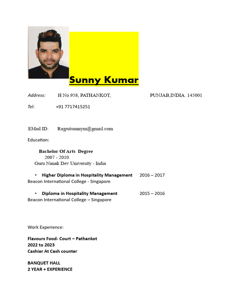 Sunny Resume 2025 | PDF