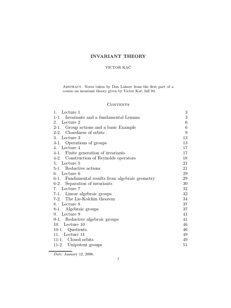 invariant | PDF | Basis (Linear Algebra) | Matrix (Mathematics)