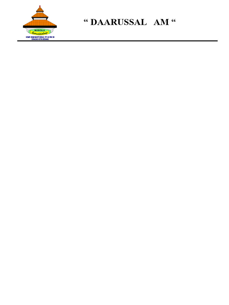 Tata Tertib Penggunaan Pengeras Suar Mushola Daarussalaam | PDF