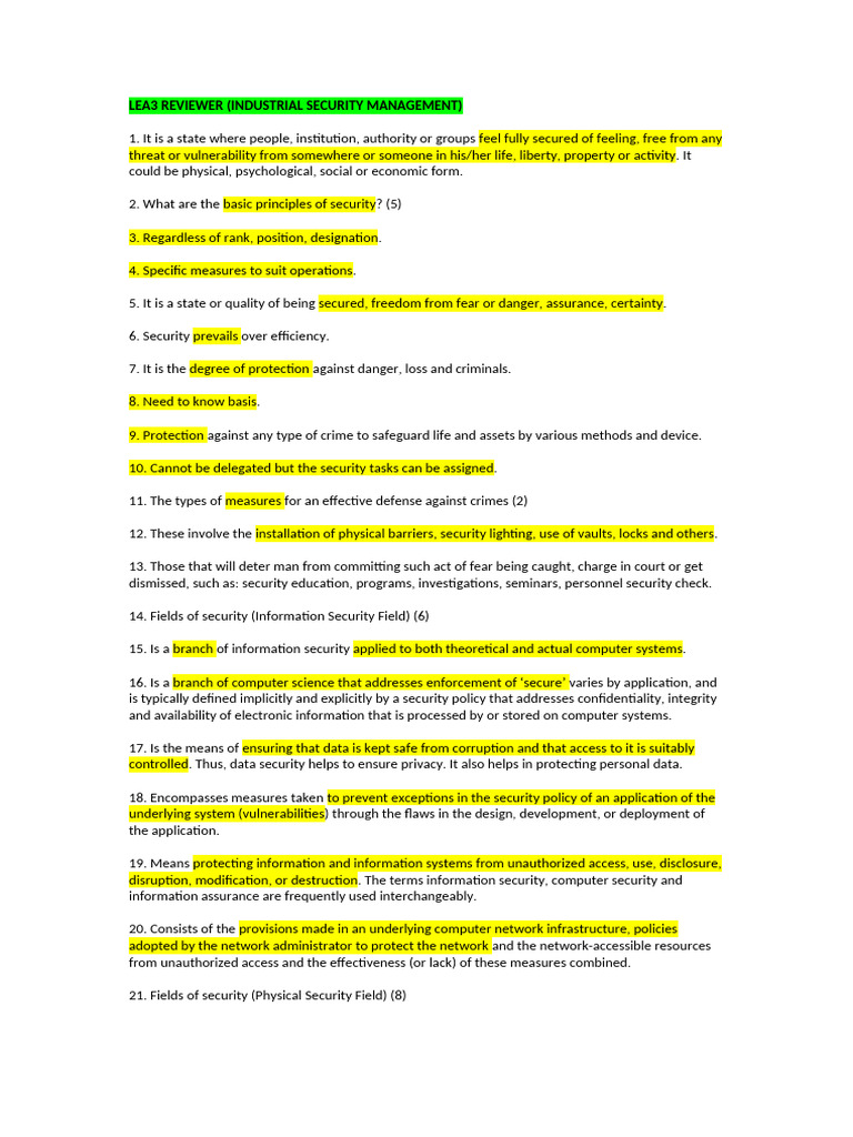 Lea3 Introduction To Industrial Security Concepts - 1 | PDF | Fires ...