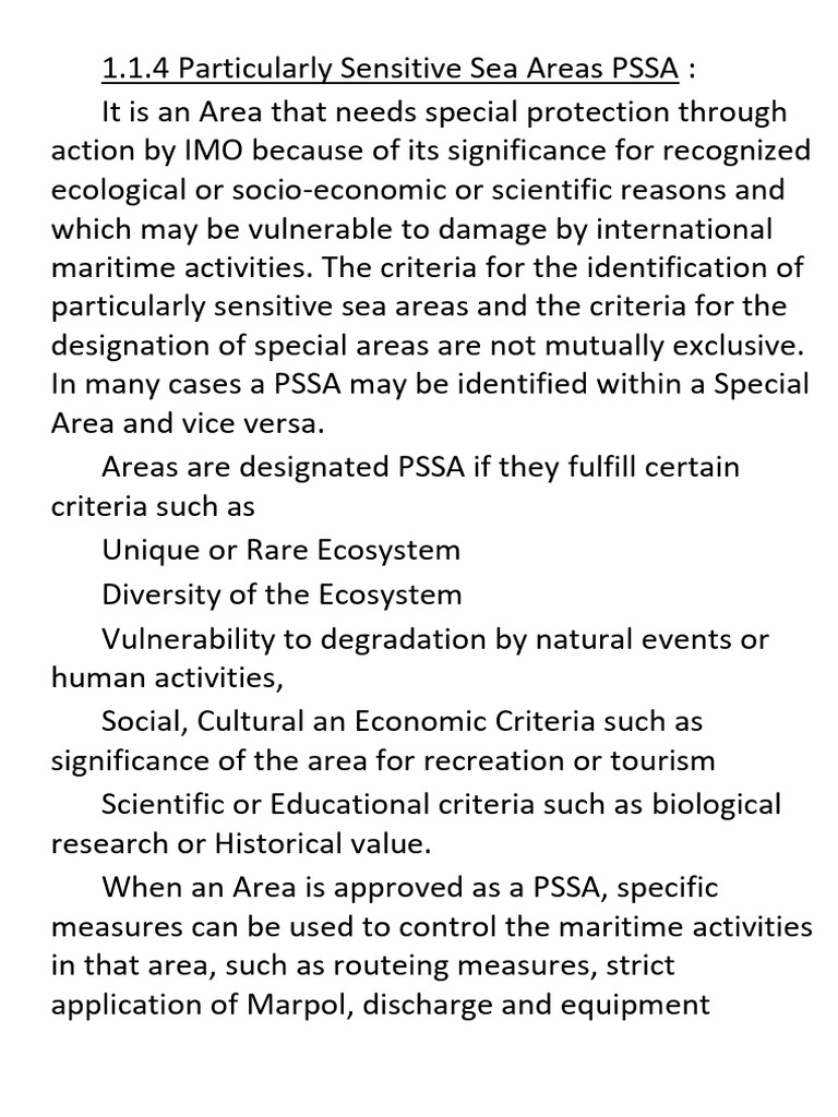 Understanding Particularly Sensitive Sea Areas | PDF