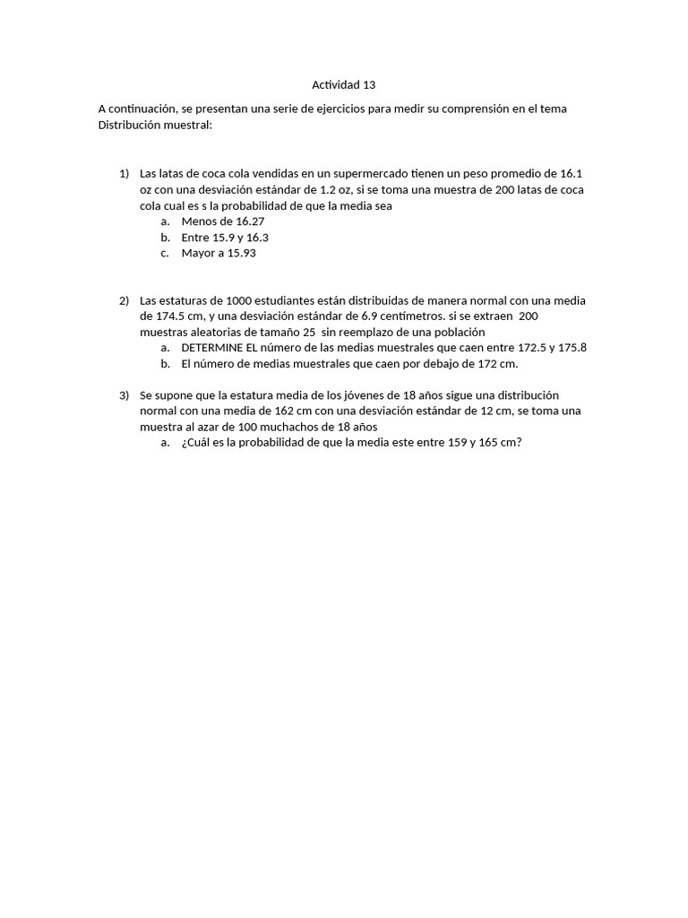 Guia de Ejercicio U4-T1 ACT13 | PDF