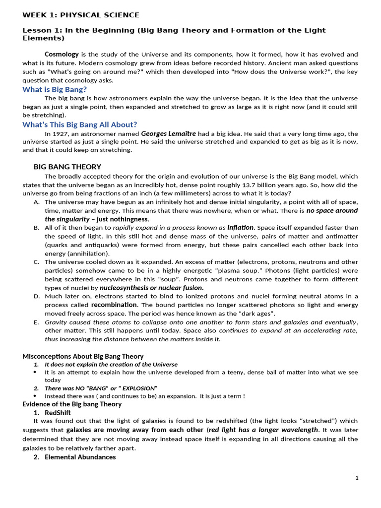 PHYSCI HAND-OUTS | PDF | Stars | Universe