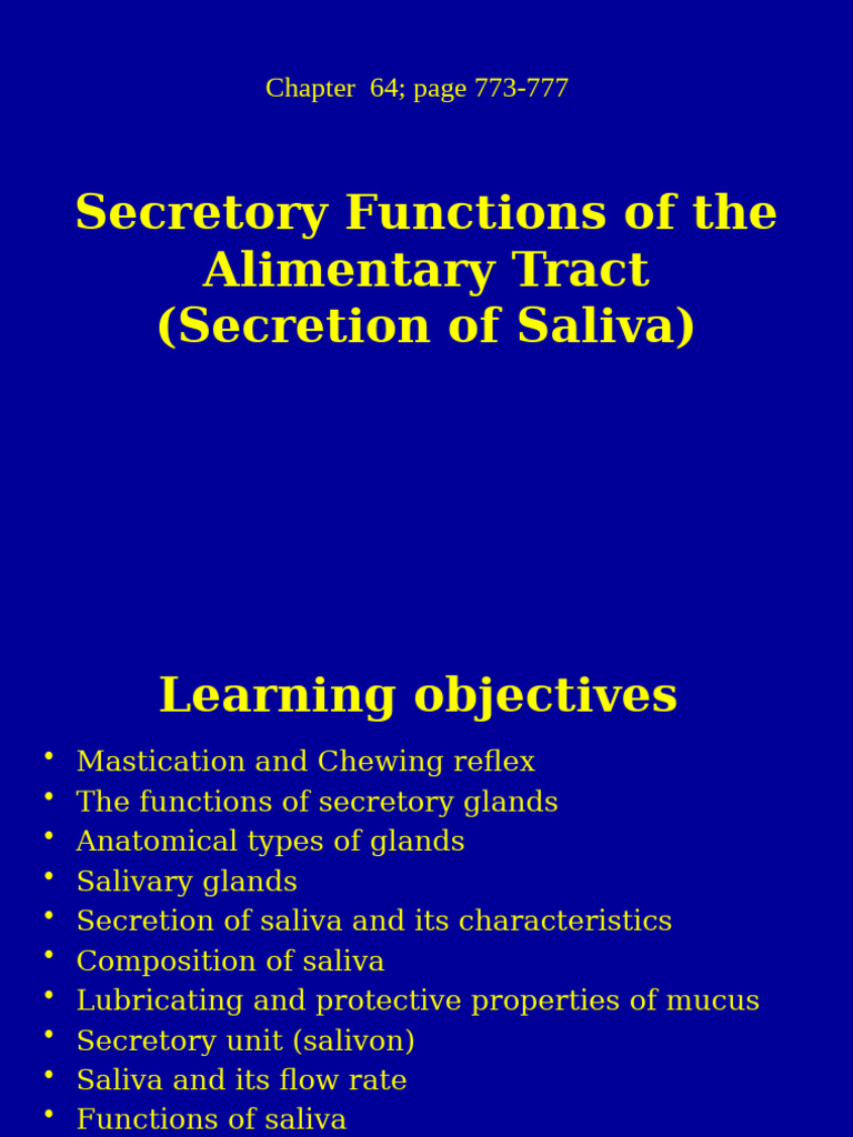 Saliva Composition and Functions | PDF | Saliva | Animal Anatomy