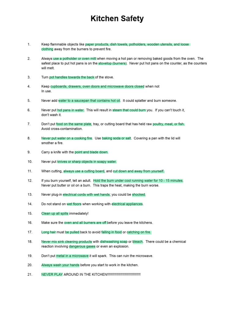 Trinh Steven - Kitchen Safety | PDF