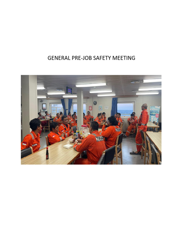 GENERAL PRE-JOB SAFETY MEETING | PDF