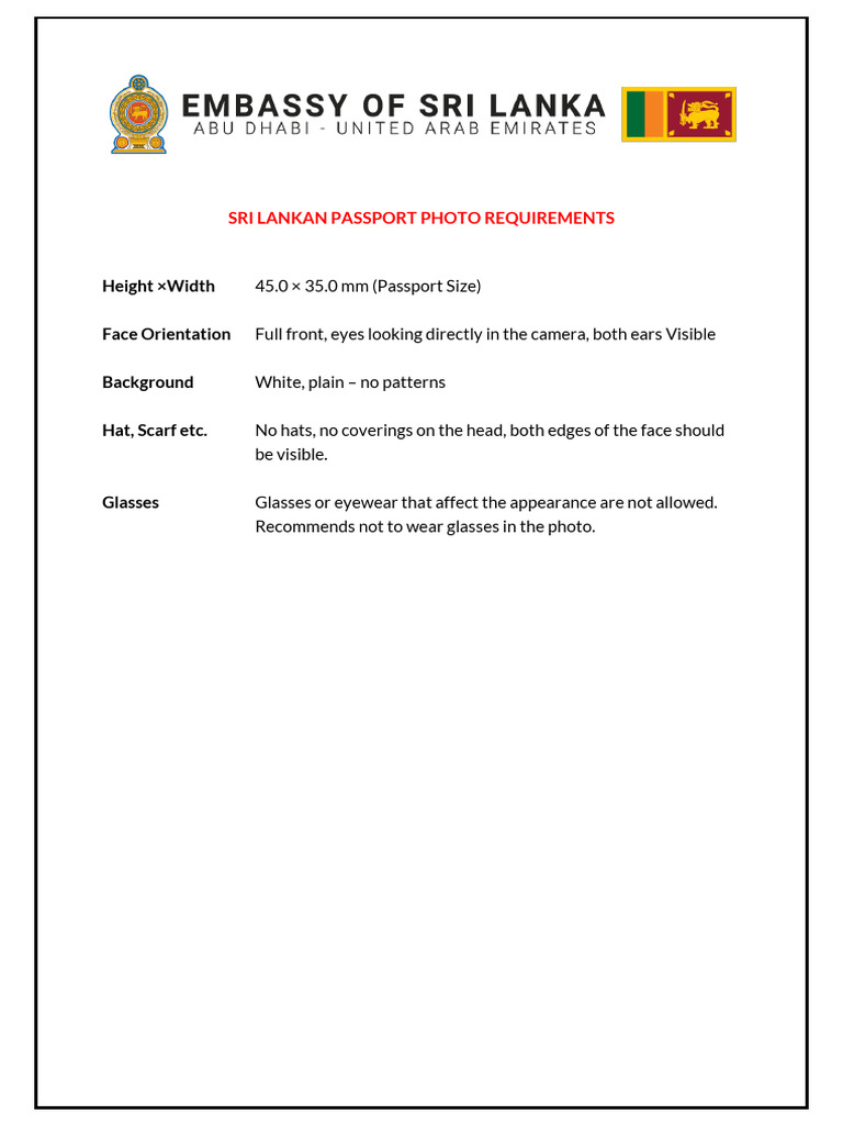 Passport Photo Requirment | PDF