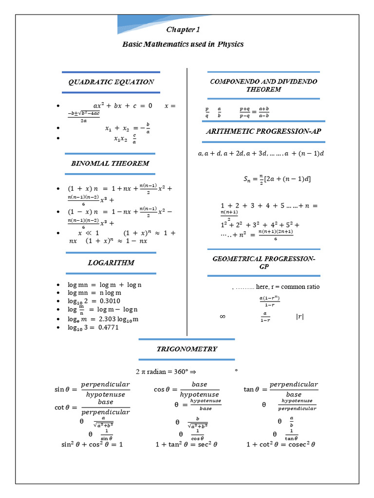 Physics Short Notes | PDF | Area | Kilogram