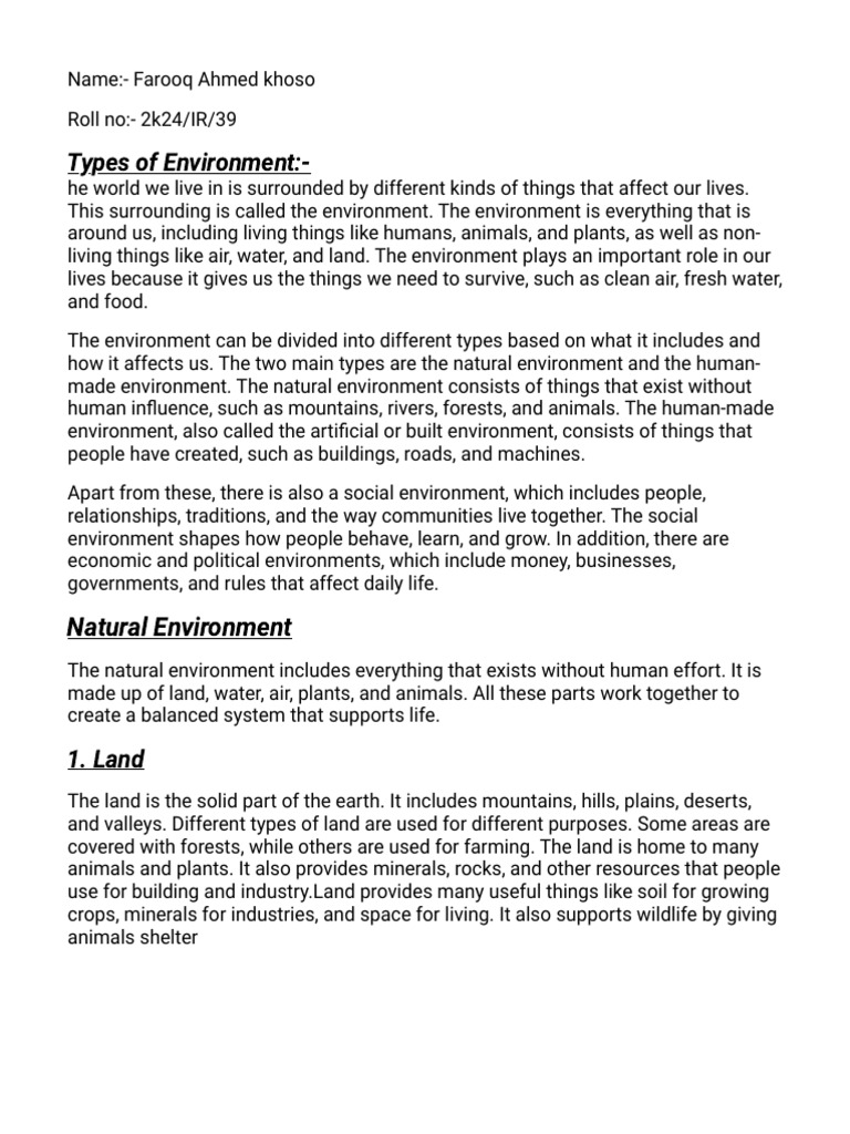Environmental Science Assignment | PDF | Energy Development | Oil