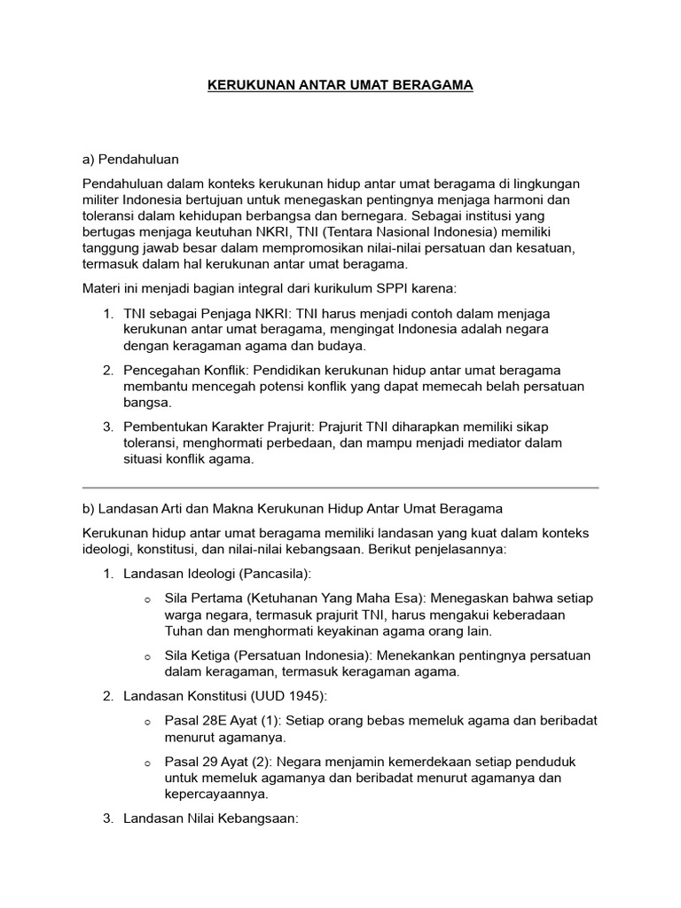 KERUKUNAN ANTAR UMAT BERAGAMA | PDF
