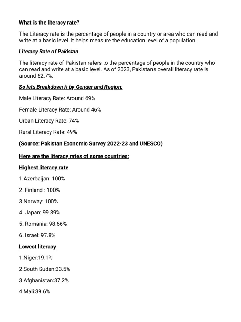 Literacy Rate Presentation Remake | PDF | Literacy | Teachers