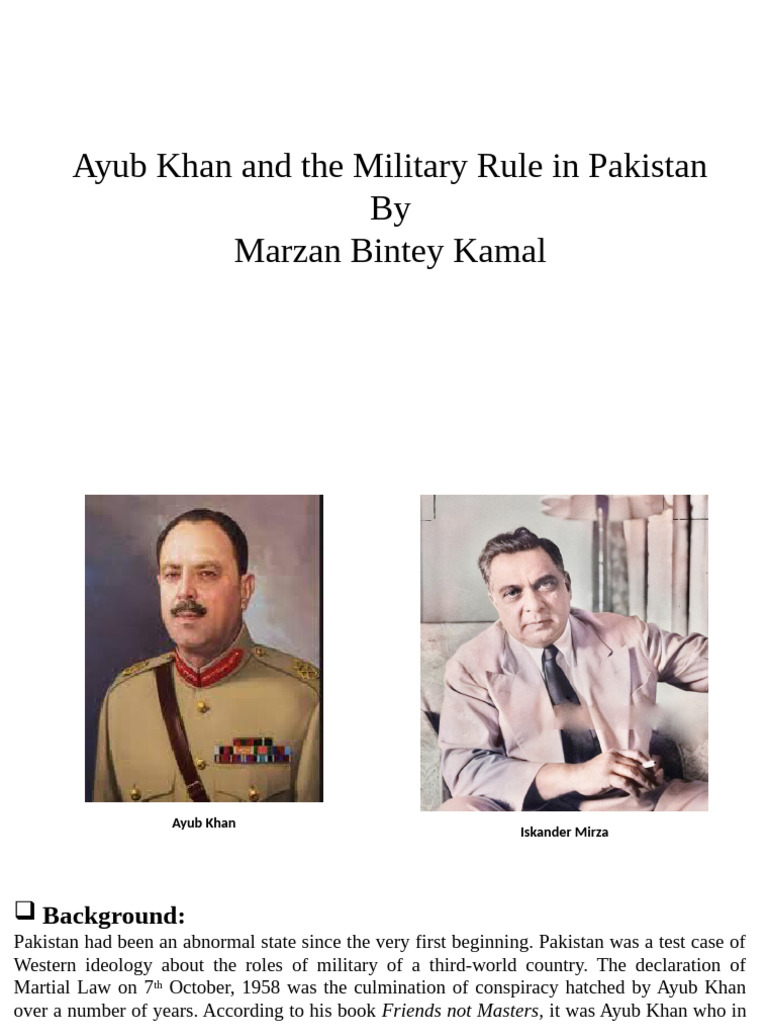 Ayub Khan's Military Rule in Pakistan | PDF | Government | Political ...