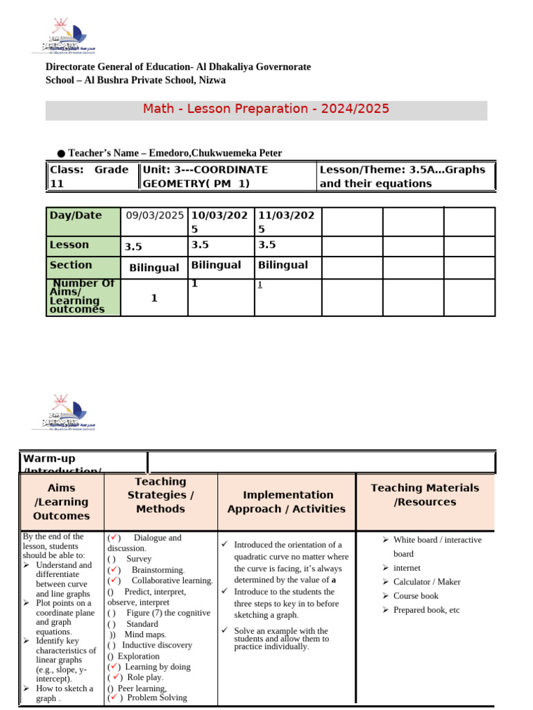 IISem.G (11) Wk4 Lesson Plan 1 & 2 | PDF | Educational Assessment | Learning