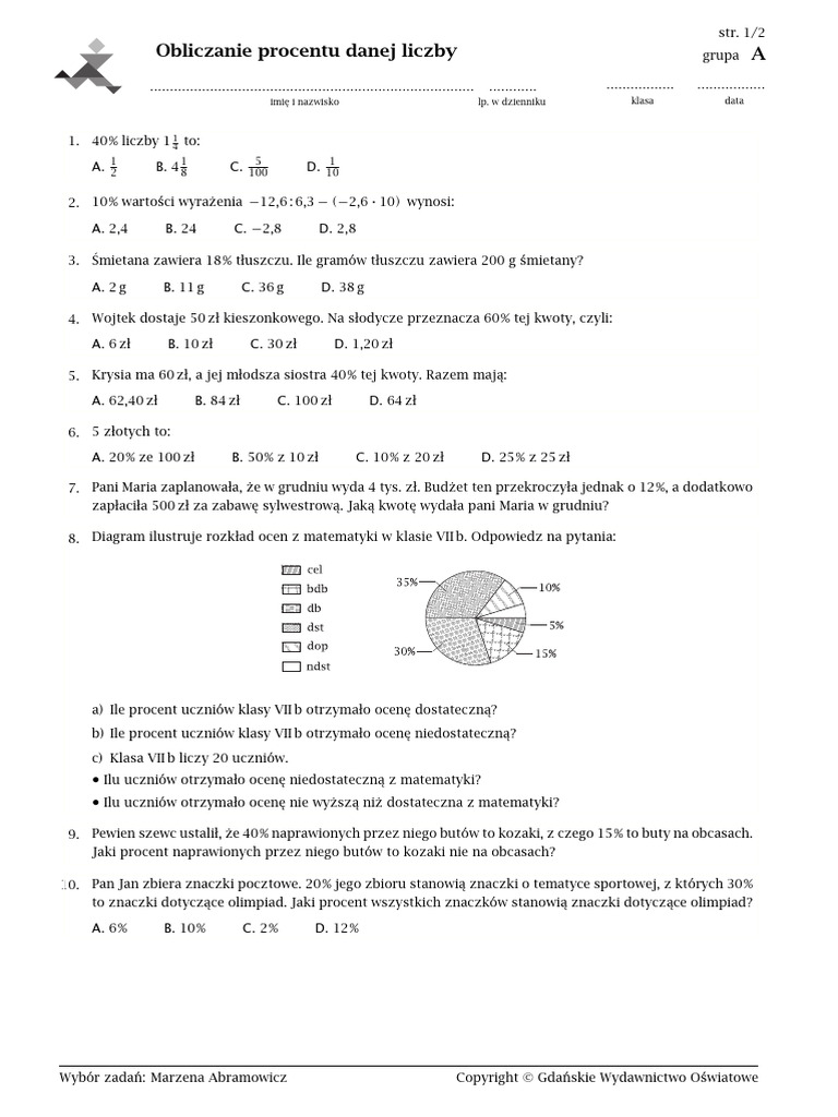 Obliczanie Procentu Danej Liczby | PDF