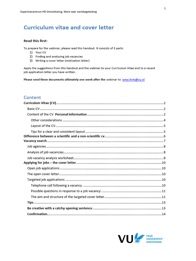 CV and Cover Letter Preparation Guide | PDF | Recruitment | Résumé