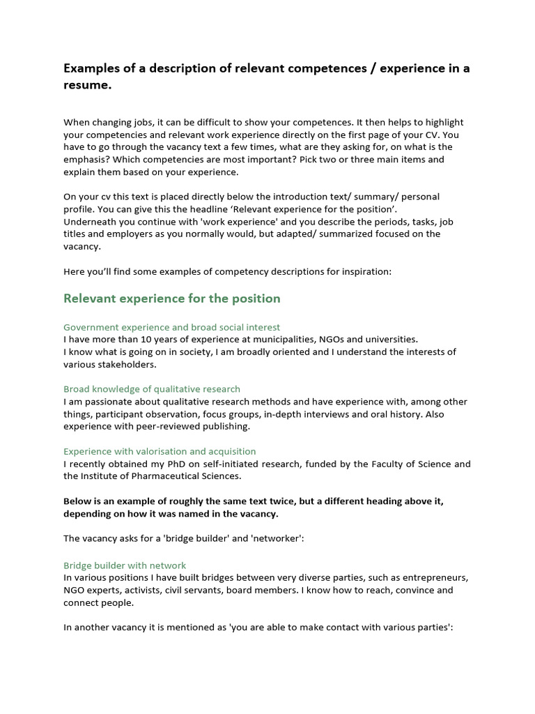 Competency Examples Academic Research EN - 170821 | PDF