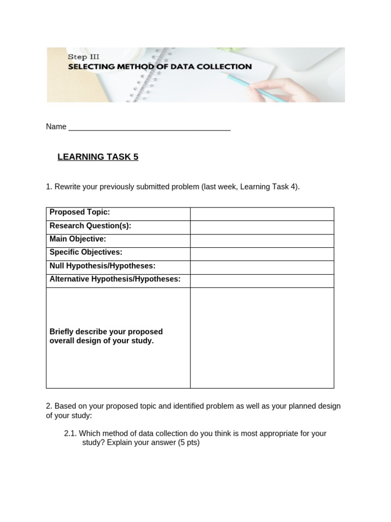 Data Gathering Methods Sheet | PDF