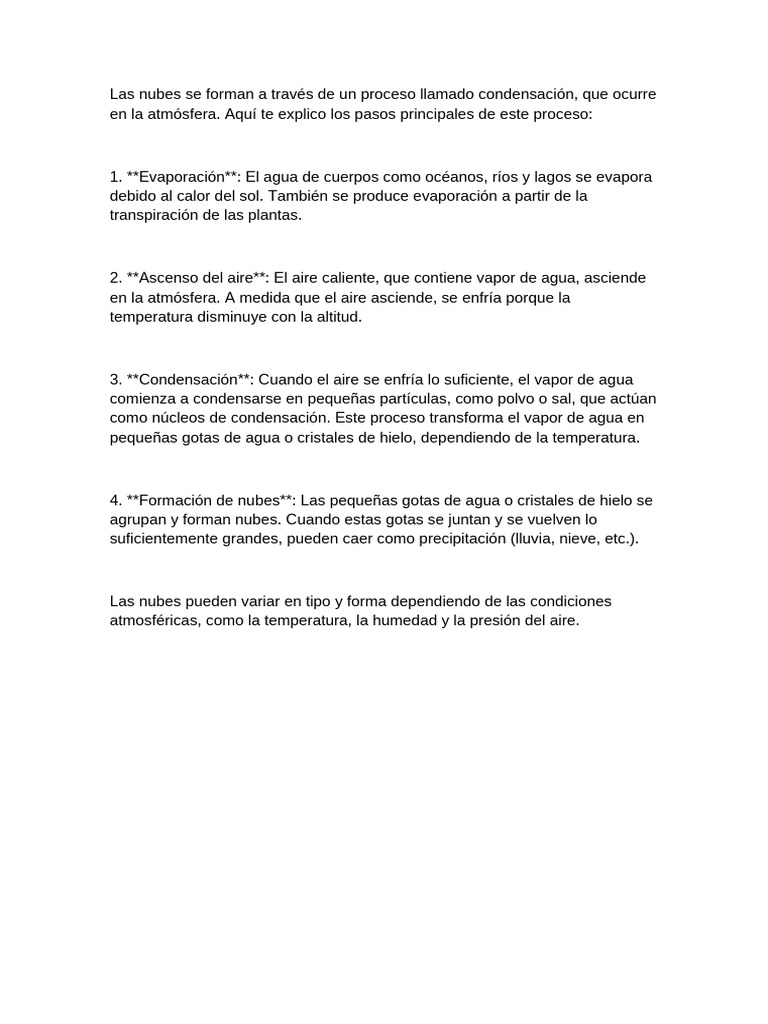 Cómo Se Forman Las Nubes | PDF