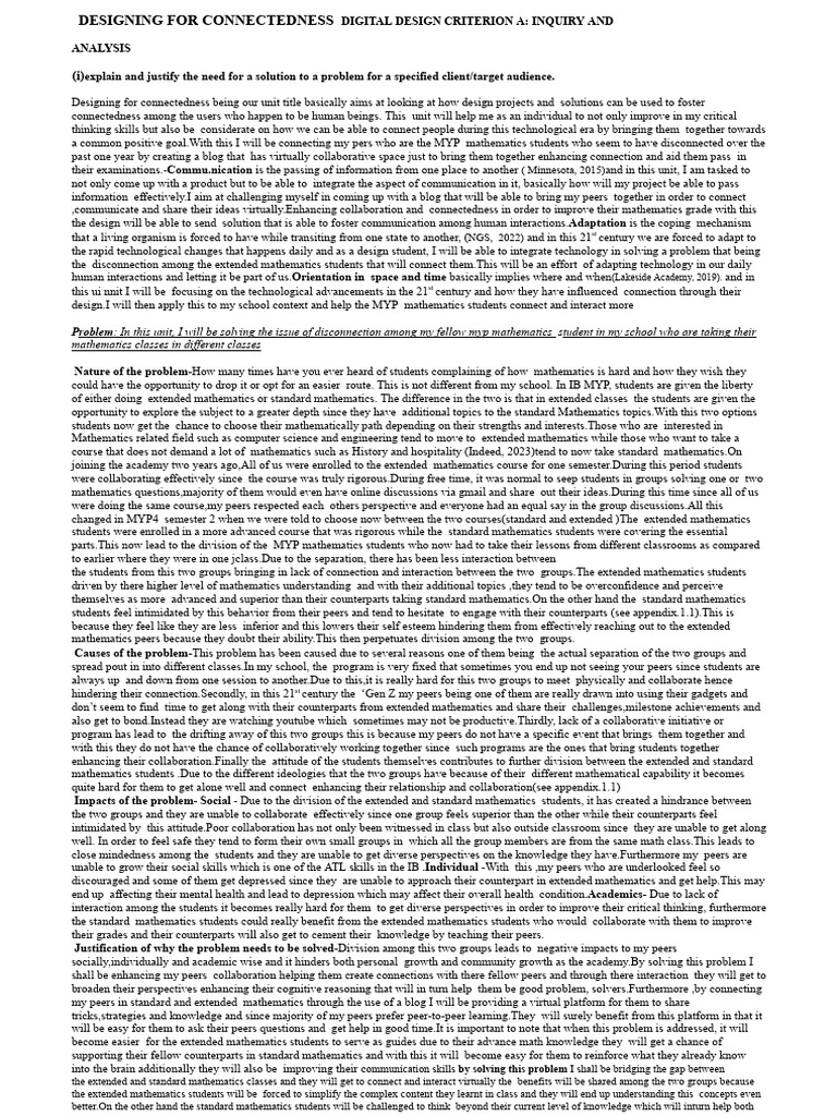 MYP Design Sample | PDF | Websites | World Wide Web