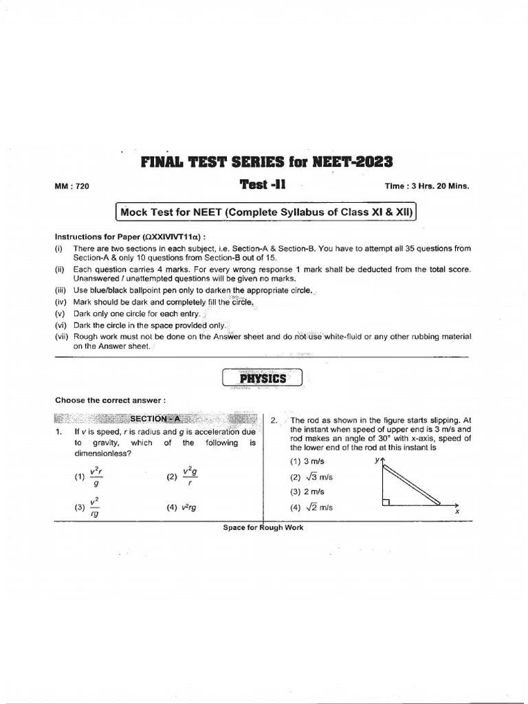 Final Test Series - 11 | PDF