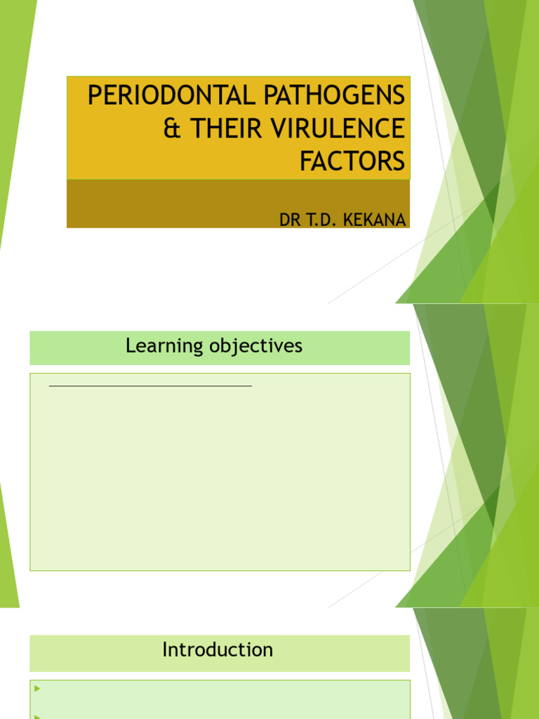 Periodontal Pathogens & Their Virulence Factors | PDF | Periodontology ...