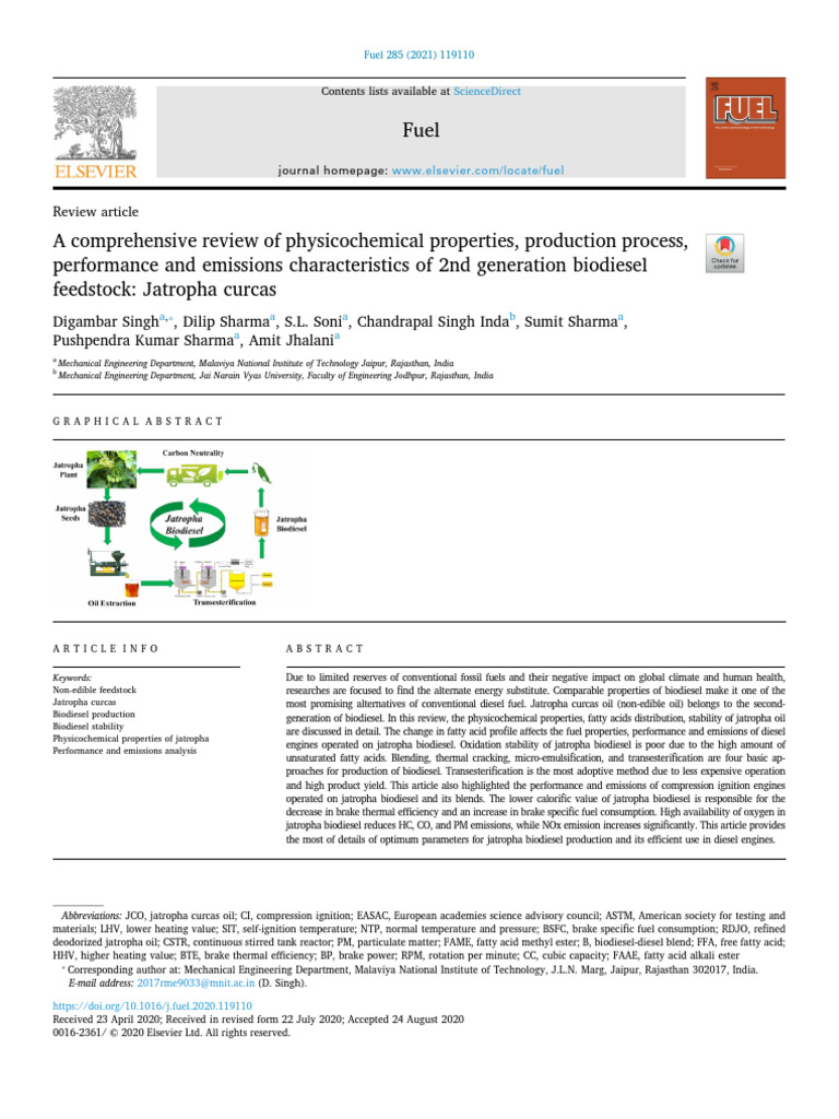 A comprehensive review of physicochemical properties, production process | PDF | Biodiesel ...