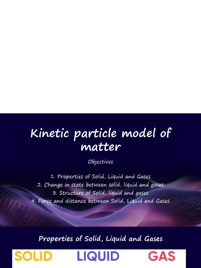 Kinetic Particle Model of Matter Explained | PDF