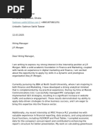 JP Morgan Cover Letter | PDF