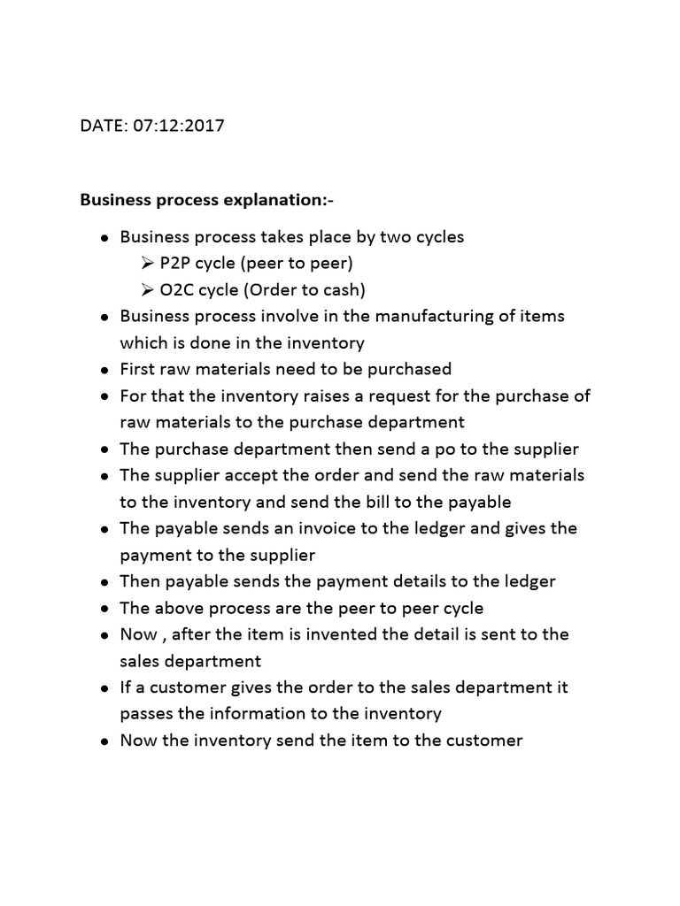 Business Process Explaination PDF | PDF | Business