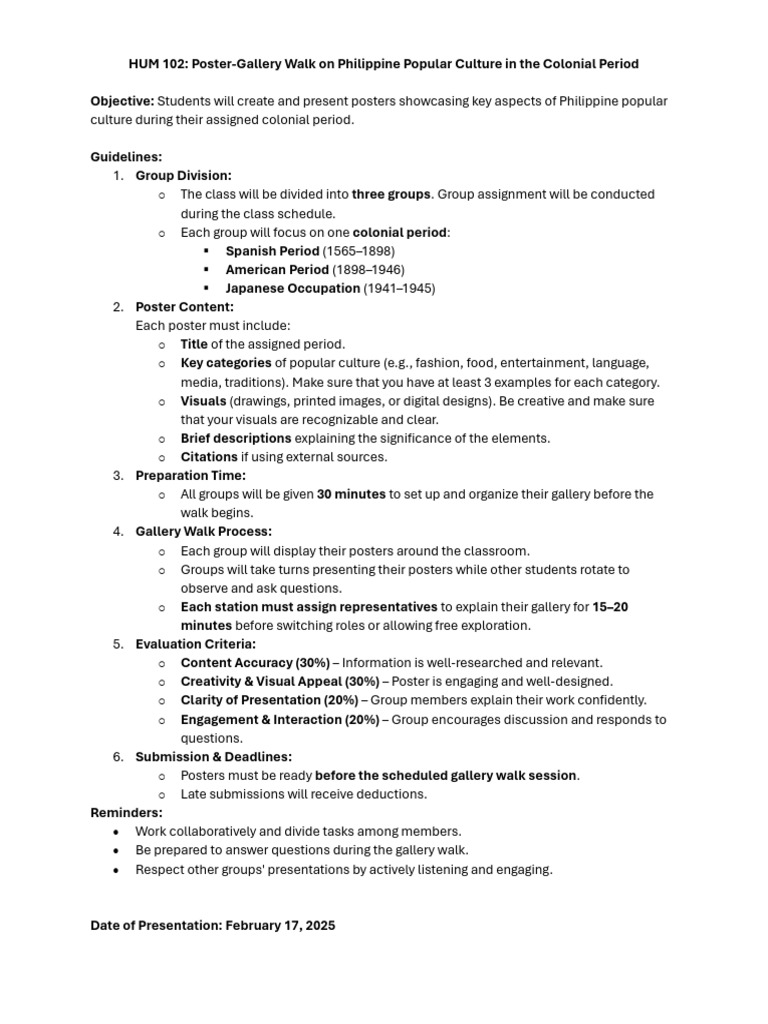 HUM 102 Poster Gallery Walk | PDF | Learning | Cognition