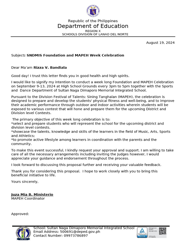 Foundation & Mapeh Week Celebration | PDF | Learning | Cognition