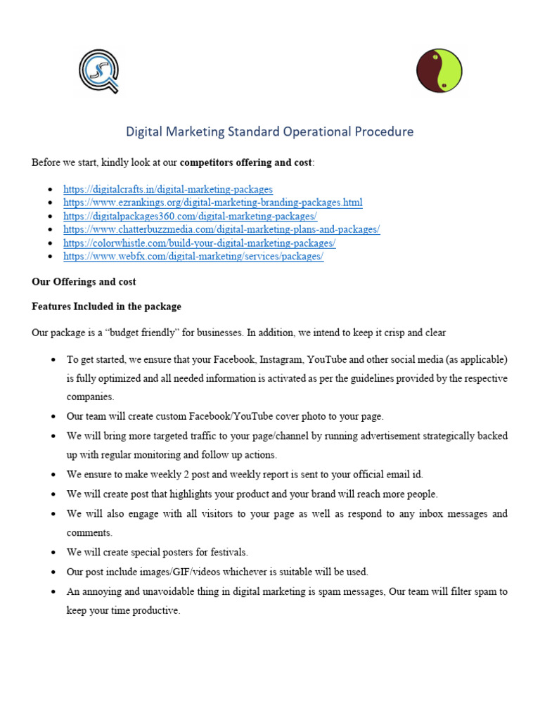 Digital Marketing SOP Overview | PDF