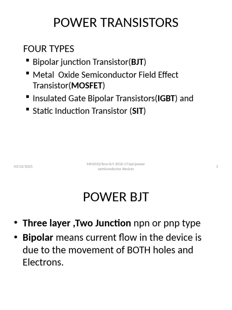 Overview of Power Semiconductor Devices | PDF | Mosfet | Field Effect Transistor