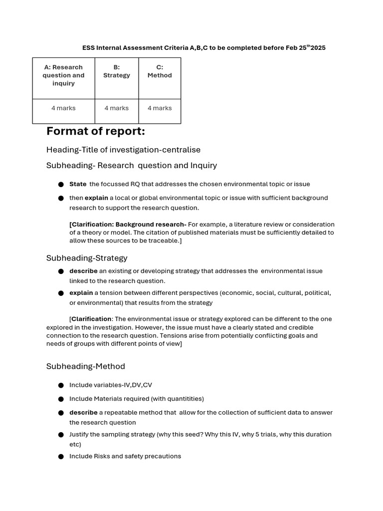 Ess Ia 2026 Batch-Criteria A, B, C | PDF | Procedural Knowledge | Inquiry