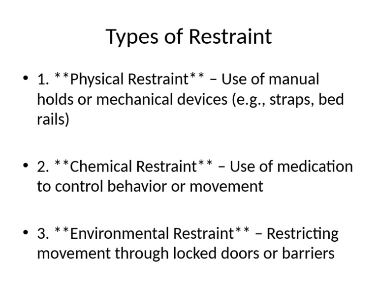 Types of Restraint | PDF
