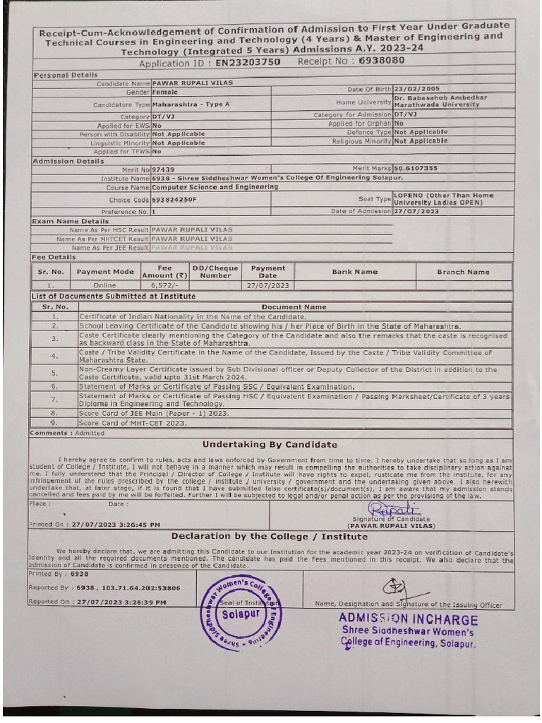 Allotment Letter | PDF
