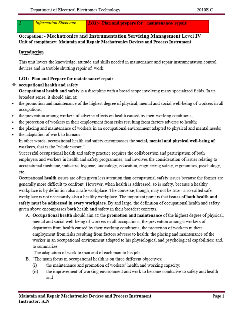 Maintenance and Troubleshooting Guide | PDF | Occupational Safety And ...