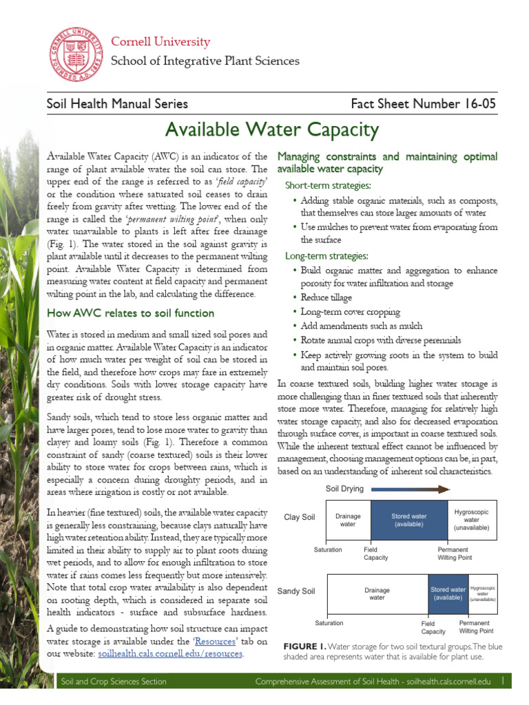Understanding Available Water Capacity | PDF | Soil | Porosity