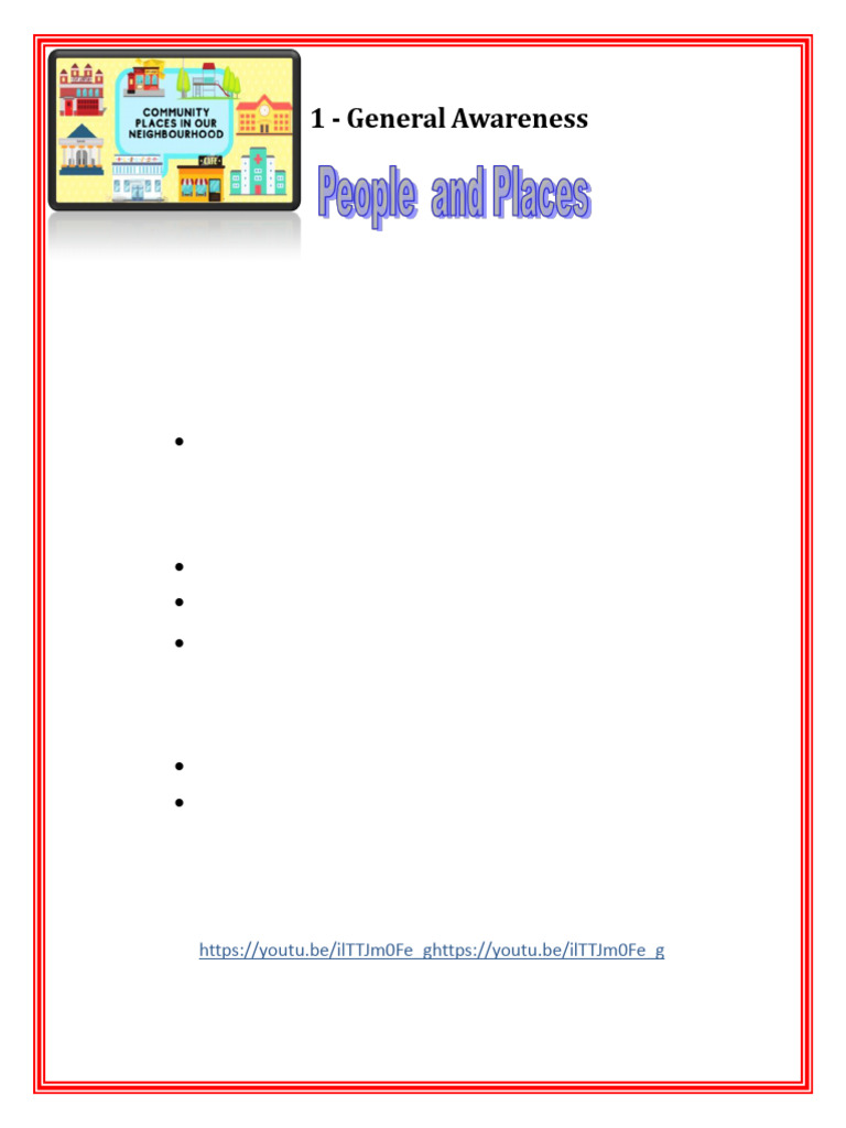 1 - General Awareness - People and Places - Write Up and Video Link | PDF