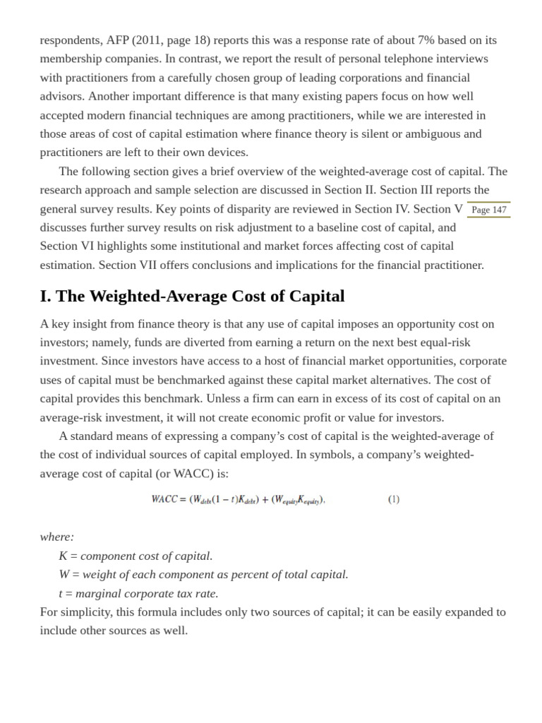 Case Studies in Finance Managing For Corporate Val... - (PART 3 Estimating The Cost of Capital ...