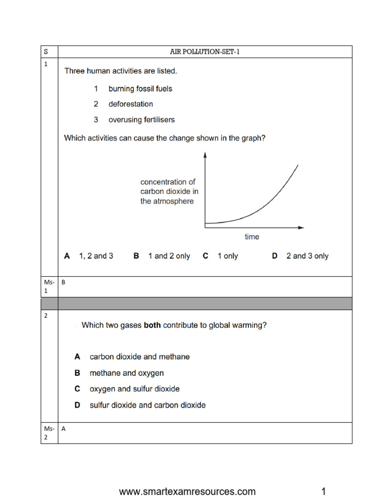 Air Pollution Exam Resources | PDF