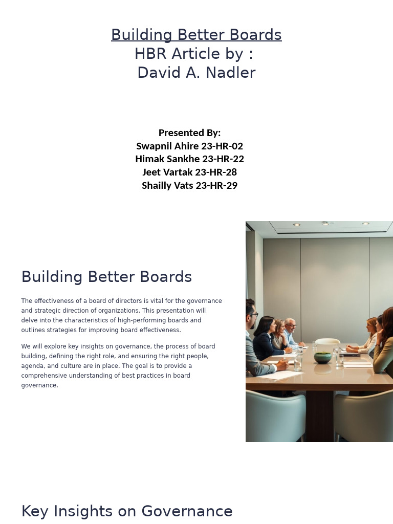 Building Better Boards | PDF | Governance | Business
