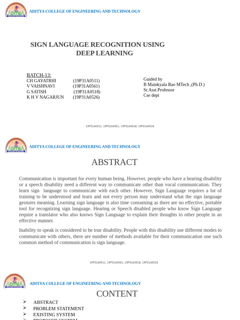 Sign Language Recognition Using Cnn | PDF | Computing | Computational ...