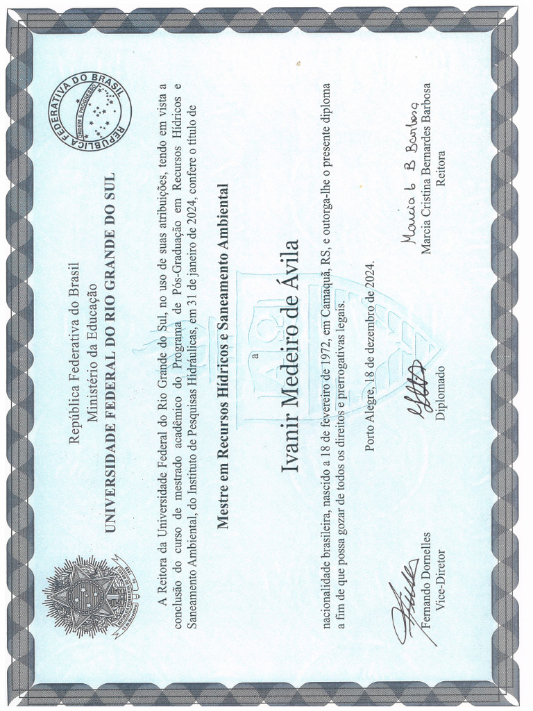 Diploma Mestrado Ivanir | PDF