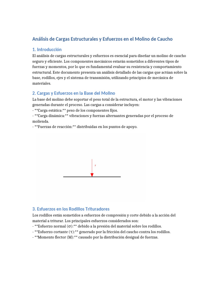 Analisis Cargas Estructurales Molino Caucho Completo | PDF
