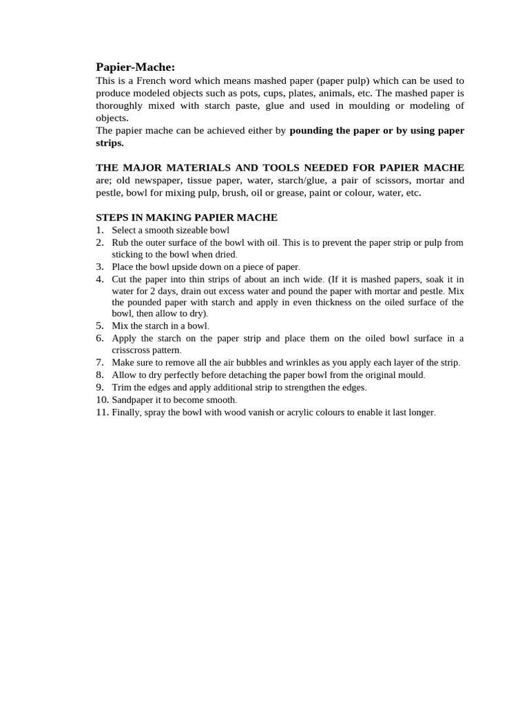 How to Make Papier Mache Crafts | PDF