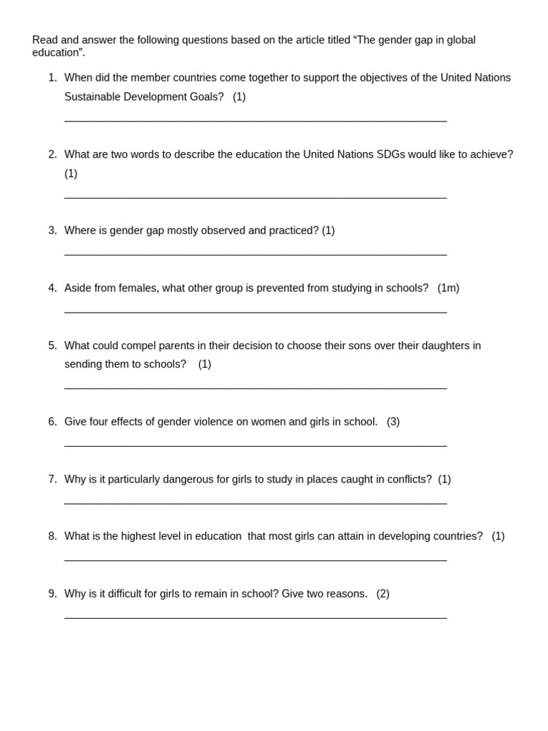 Theme-based Reading Comprehension Questions | PDF