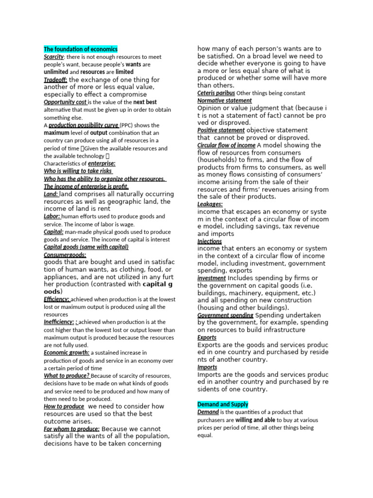 G10 2nd Semester Final-Exam Definition List | PDF | Elasticity ...