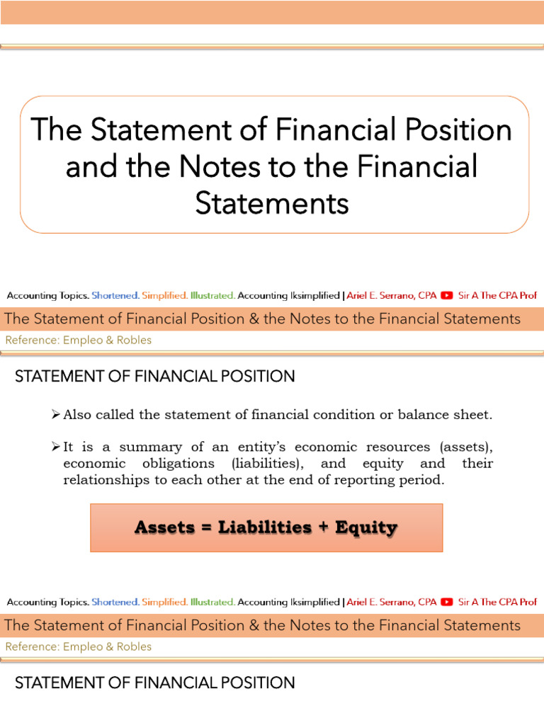 Understanding Financial Position Statements | PDF | Balance Sheet ...